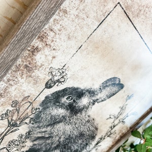 Spring Rabbit Wood Sign, Vintage Spring Sign, Unique Wood Sign, Spring ...