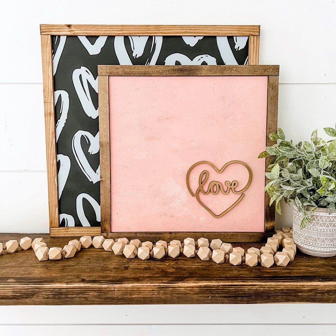 Valentines Day, Wood Sign, Valentine Heart Sign, Valentines Day Sign ...