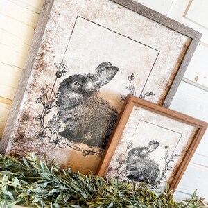 Spring Rabbit Wood Sign, Vintage Spring Sign, Unique Wood Sign, Spring ...