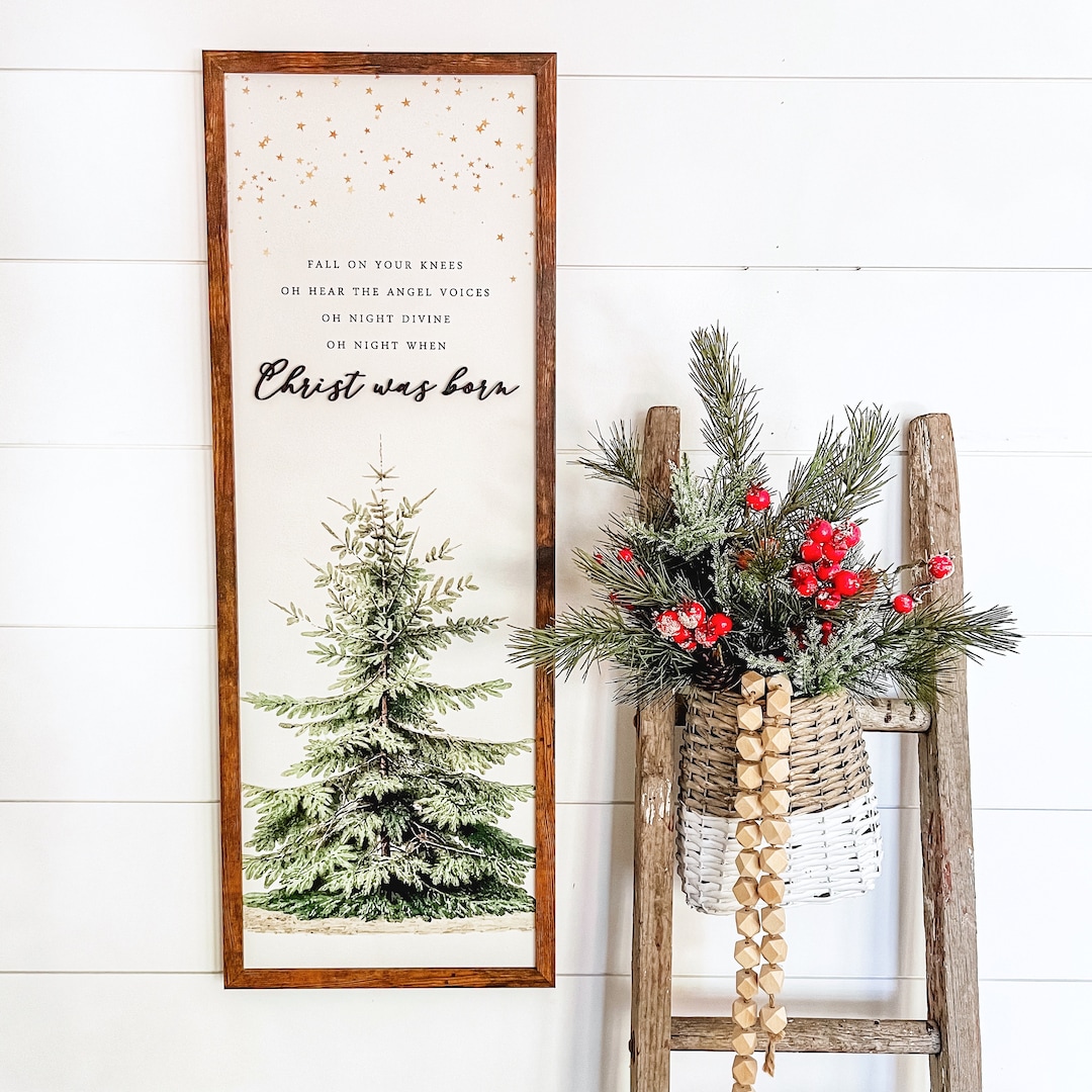 Christ Was Born Christmas Sign, O Holy Night Christmas Sign, Christmas ...