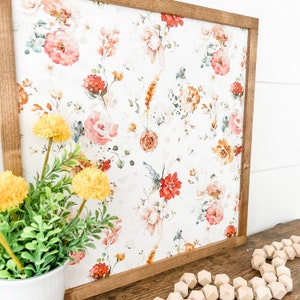 Spring Wood Sign, Farmhouse Spring Sign, Floral Background, Spring Home ...