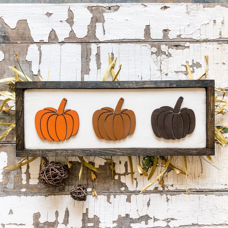 Fall Wood Sign, Fall Pumpkin Sign, Fall Home Decor, Pumpkin Sign, Front ...