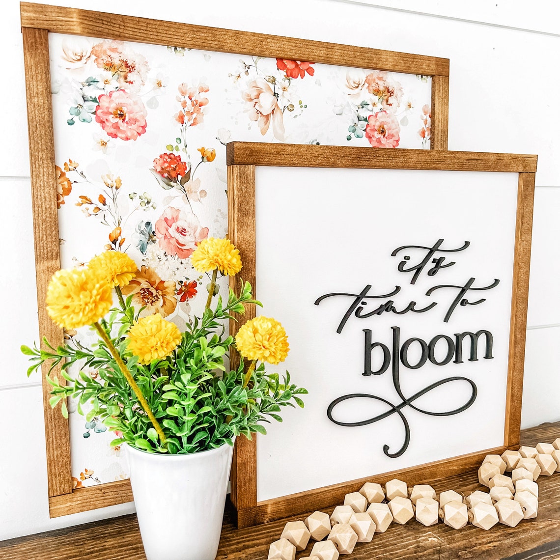 Sign DUO Spring Wood Signs Farmhouse Spring Sign Spring | Etsy