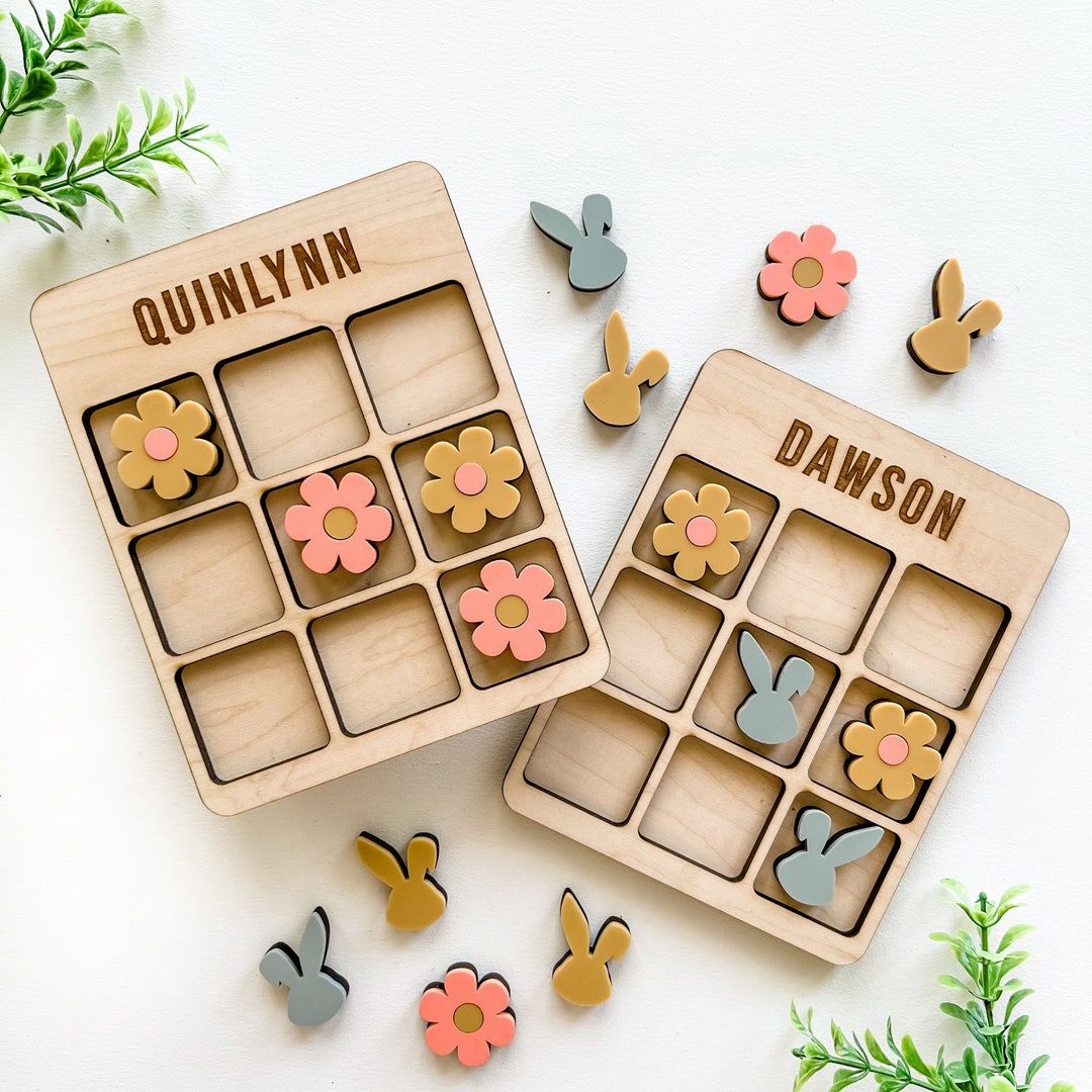Custom Tic Tac Toe Game, Kids Games, Easter Basket Gifts, Tic Tac Toe ...