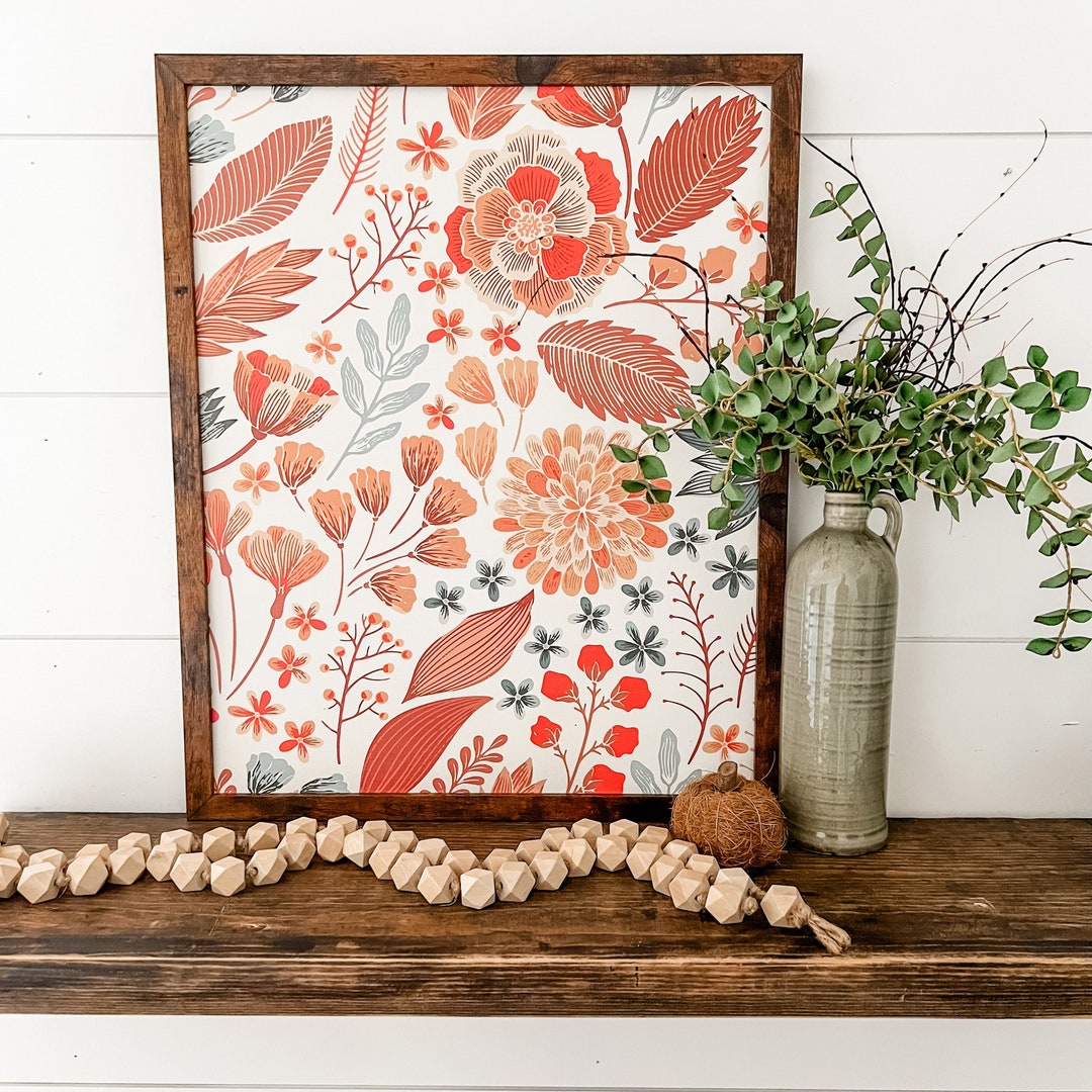 Whimsical Floral Layering Sign, Unique Floral Wood Sign, Fall Layering ...