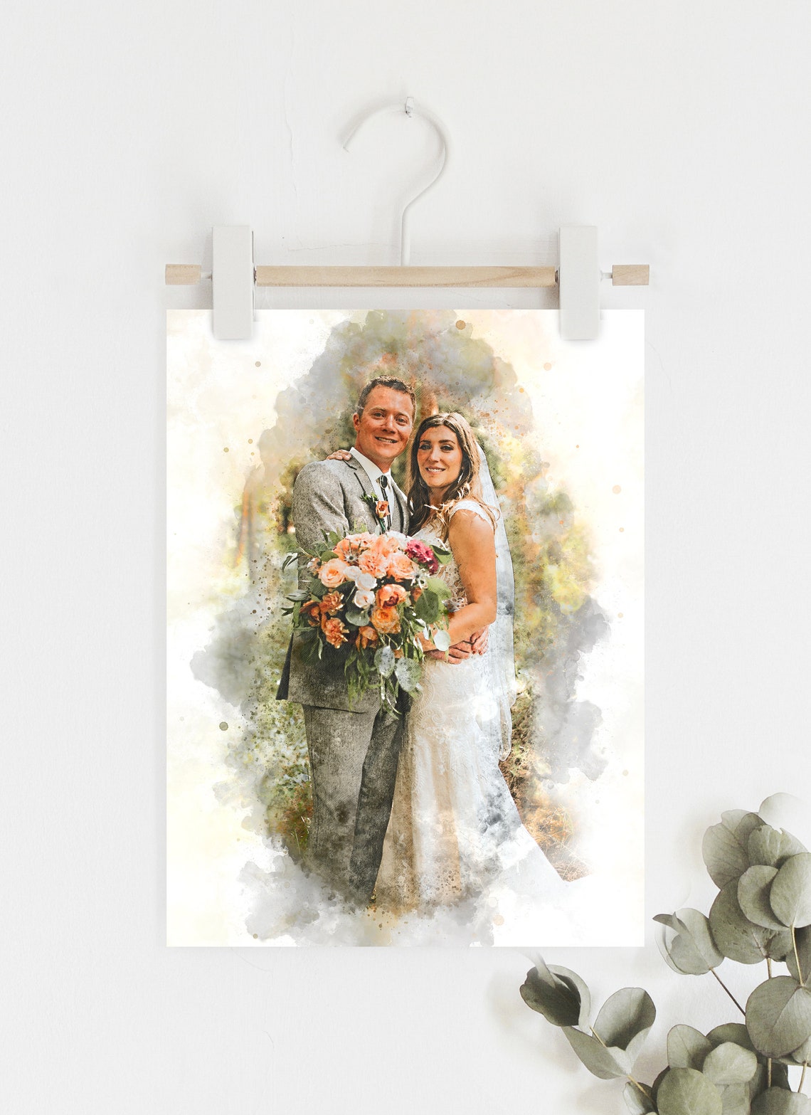 Watercolor Wedding Portrait, Custom Watercolor Sign, Wedding Gift Ideas ...