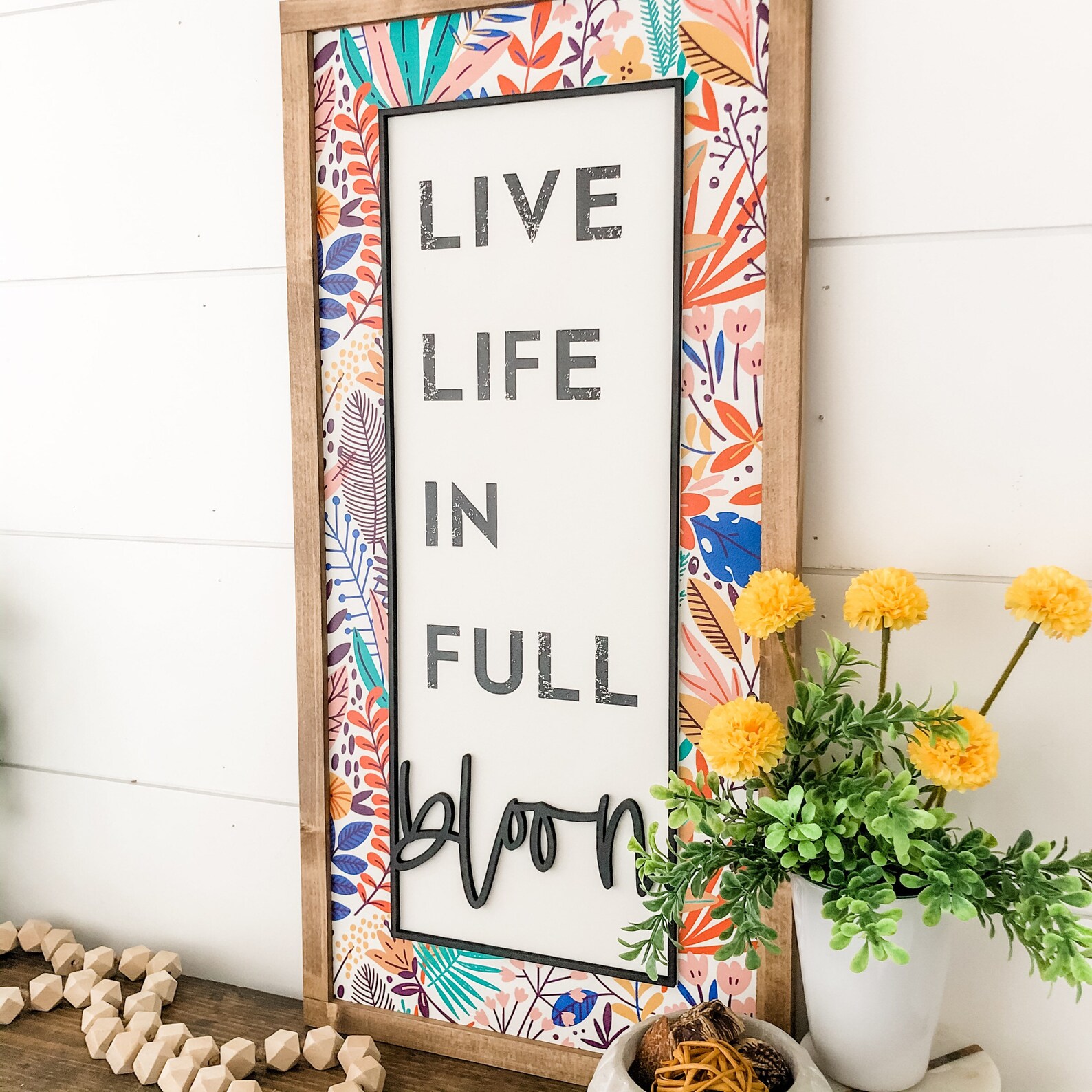 Spring Wood Sign, Farmhouse Spring Sign, Live Life Sign, Spring Home ...