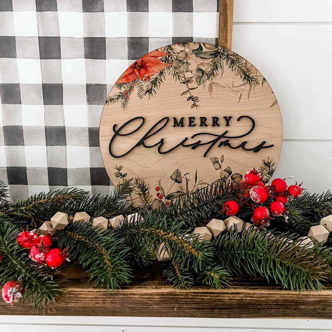 Laser Cut Round Christmas Sign, Christmas Rounds, Santa Face, Gifts for ...