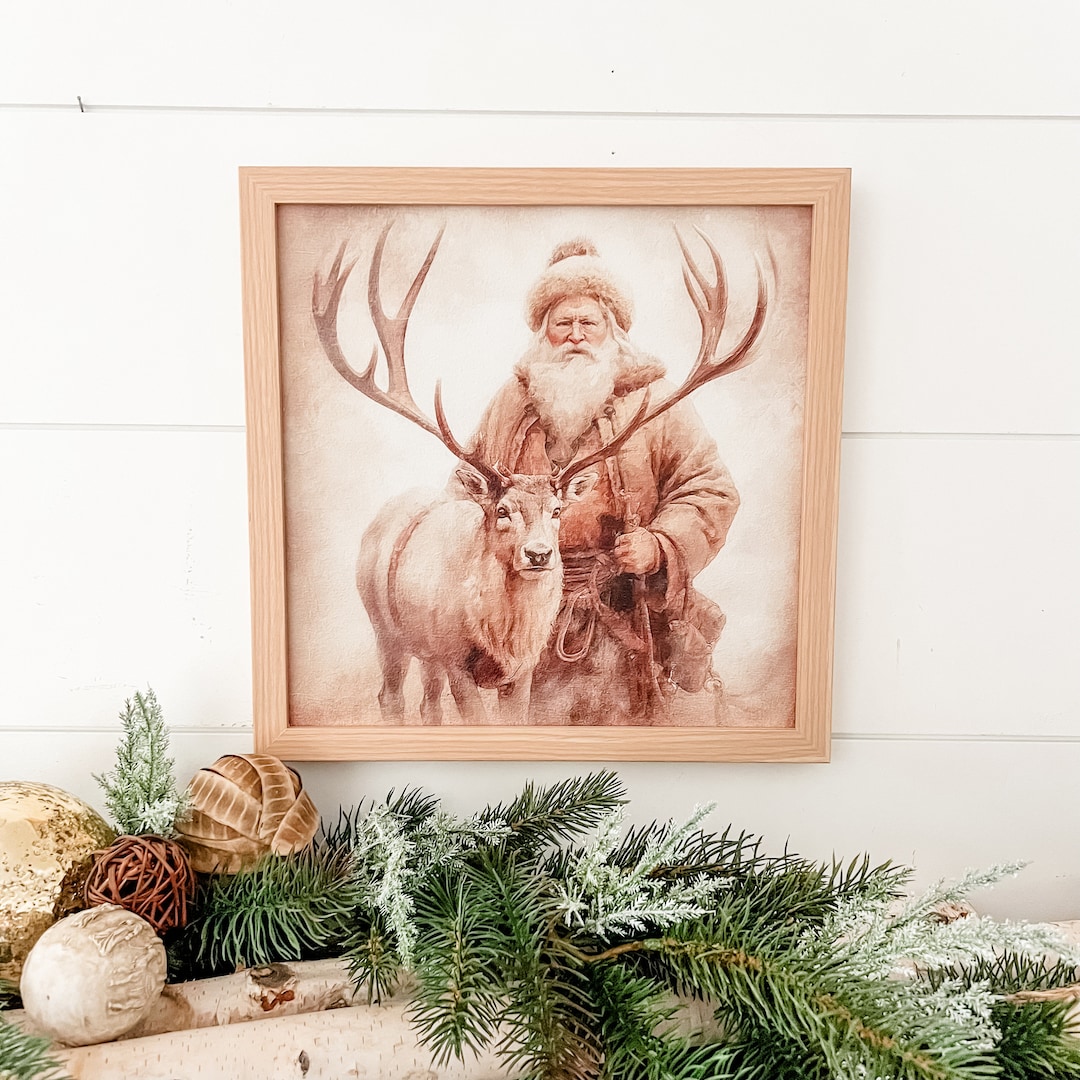 Vintage Santa Sign, Christmas Wood Sign, Santa Face Sign, Christmas ...