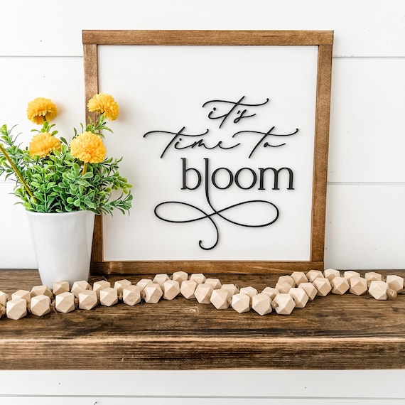 Spring Wood Sign Farmhouse Spring Sign It's Time to - Etsy