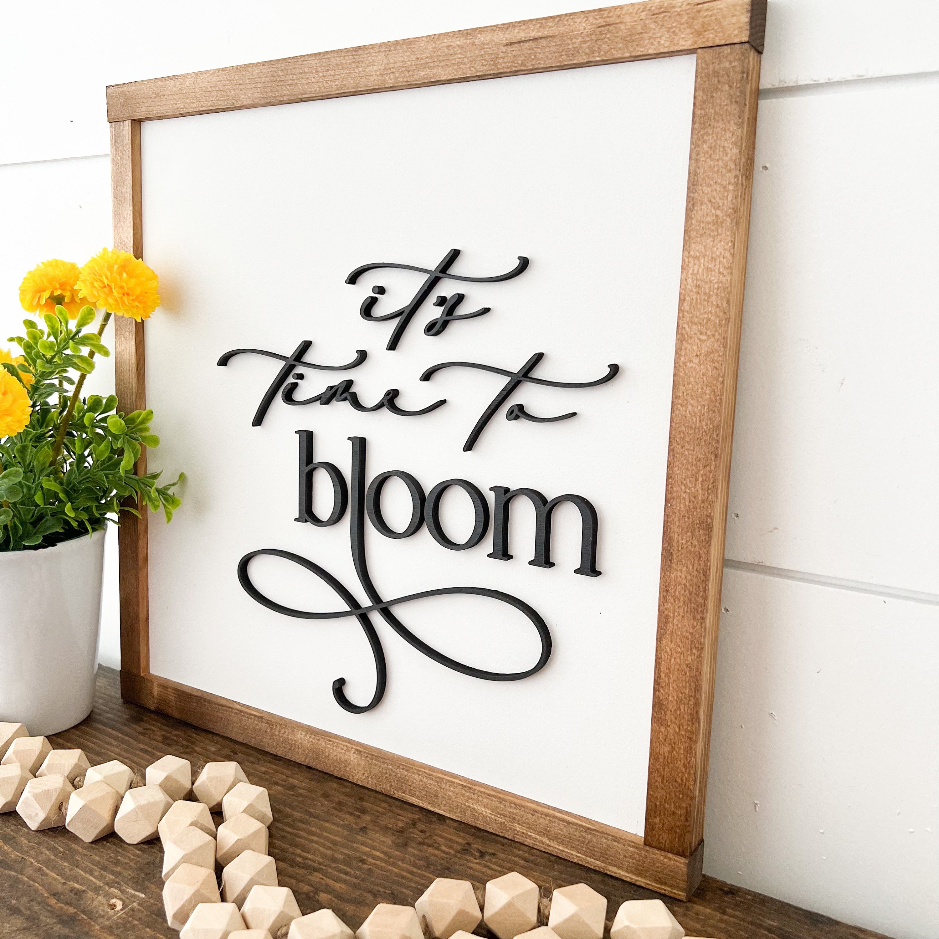 Spring Wood Sign Farmhouse Spring Sign It's Time to - Etsy