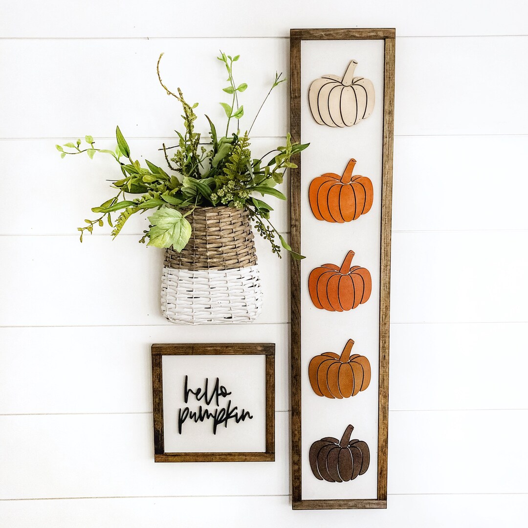 Fall Wood Sign, Fall Pumpkin Sign, Fall Home Decor, Pumpkin Sign, Front ...