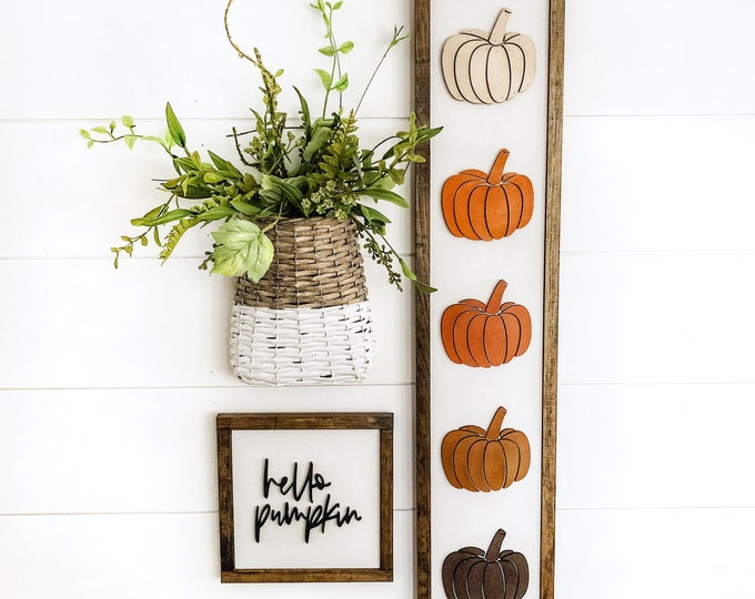 Fall Wood Sign, Fall Pumpkin Sign, Fall Home Decor, Pumpkin Sign, Front ...