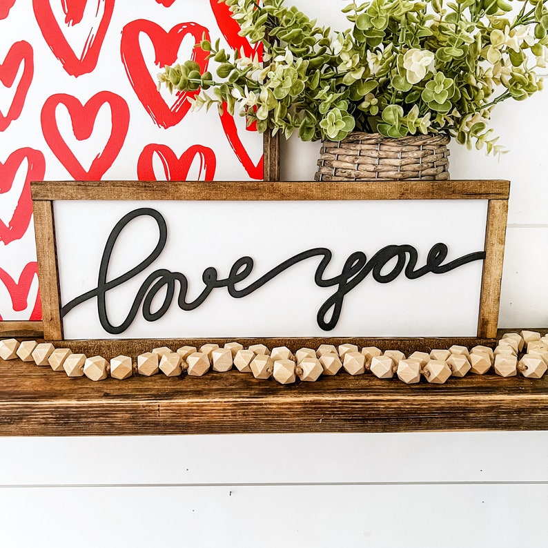 Love You Sign Wood Sign Love You Sign Valentines Day Sign - Etsy