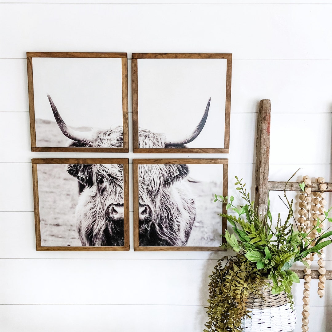 Highland Cow, Highland Cow Photo Collage, Multi Panel Wall Art, Wall ...