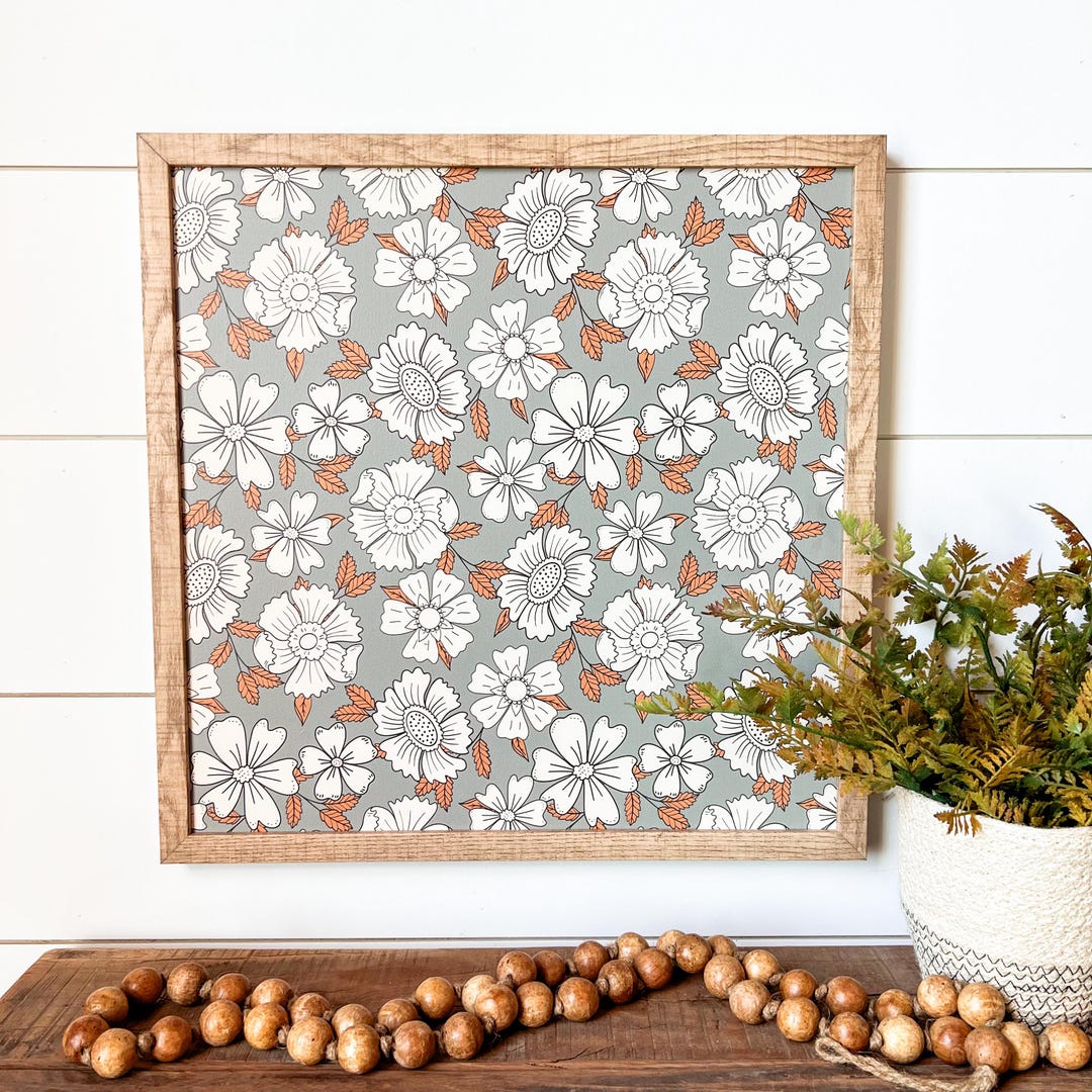 Whimsical Fall Floral Wood Sign, Whimsical Wood Sign, Fall Home Decor ...