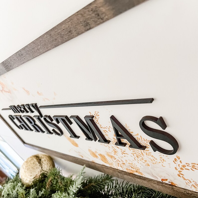Gold Color Merry Christmas Wood Sign, Merry Christmas Wood Sign ...