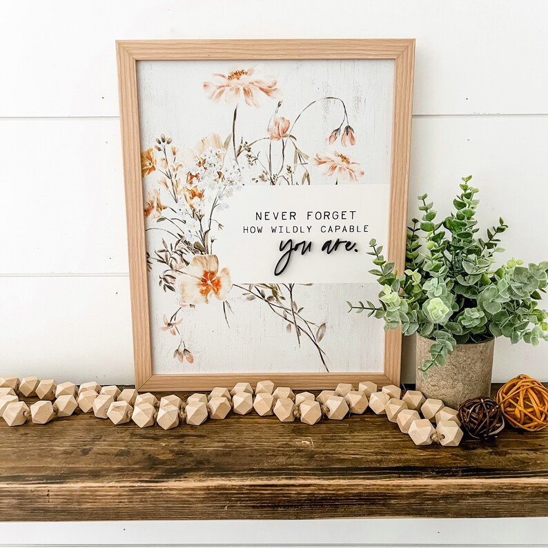 Spring Farmhouse Sign, Wildflowers Wood Sign, Inspirational Quotes ...