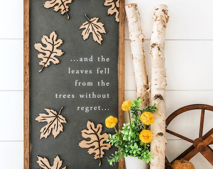 Fall Wood Sign, Fall Leaves, Fall Home Decor, Lasercut Wood Sign, Signs ...