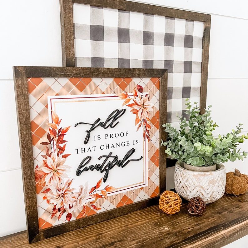 Fall Wood Sign DUO, Unique Fall Decor, Farmhouse Fall Signs, Handmade ...