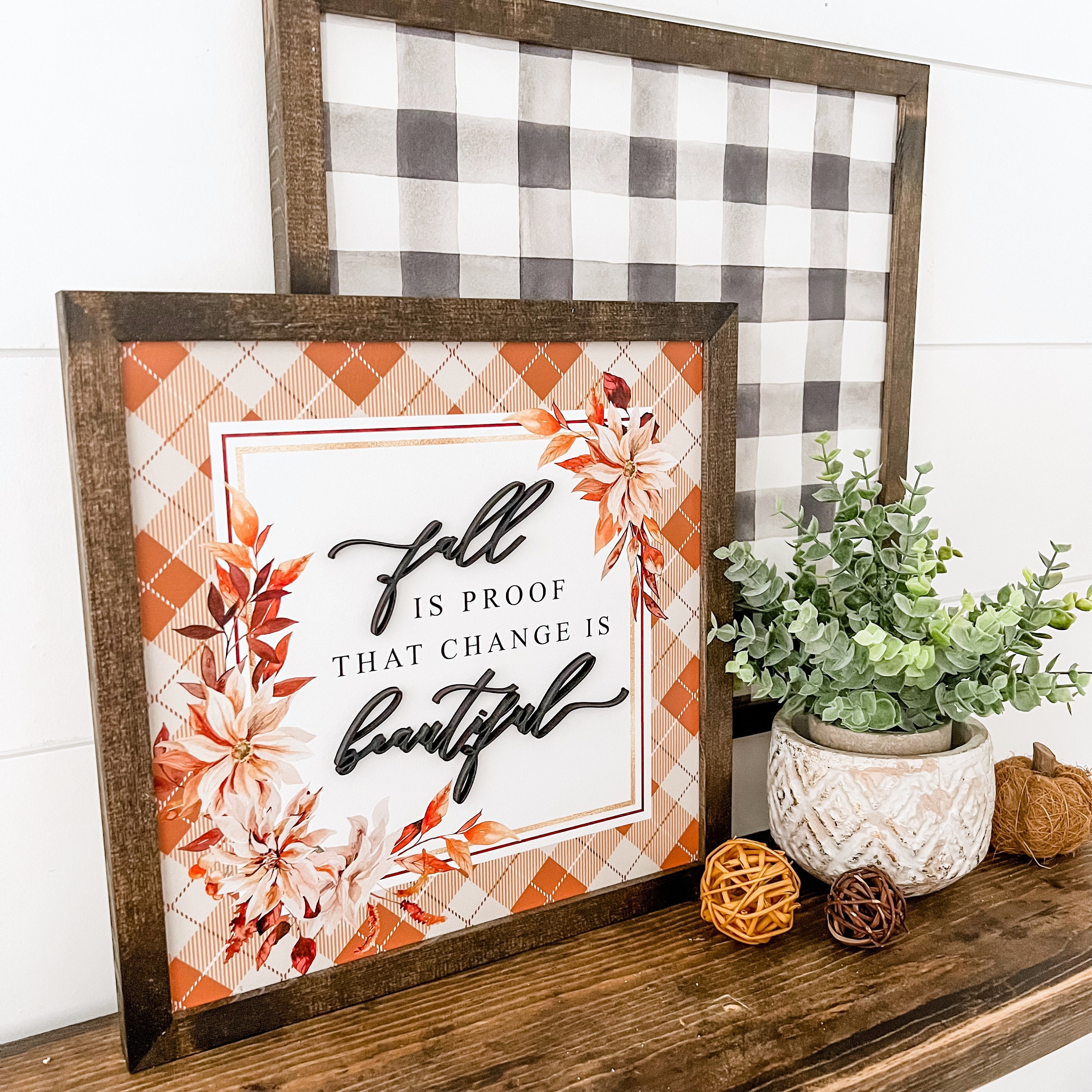 Fall Wood Sign DUO Unique Fall Decor Farmhouse Fall Signs - Etsy