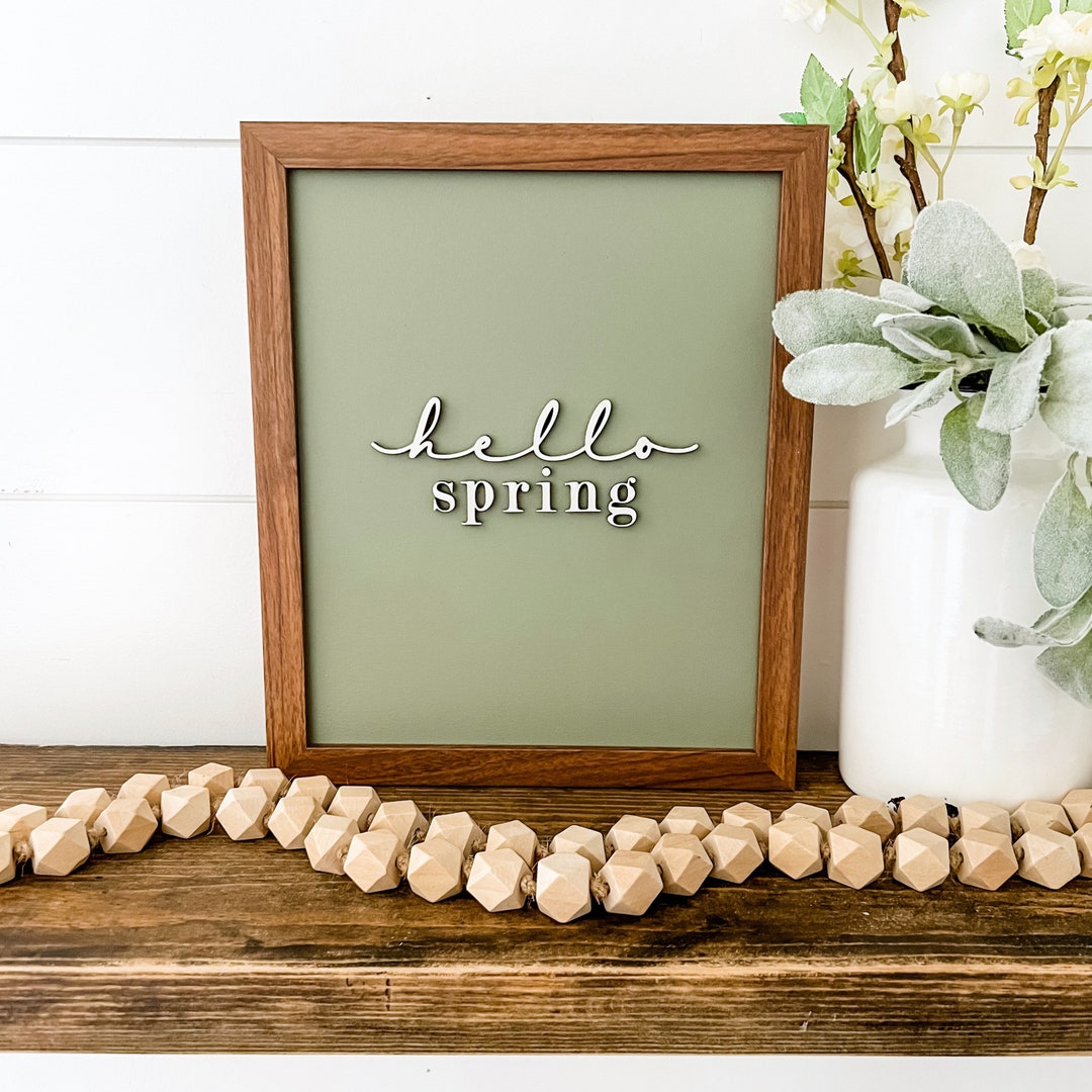 Hello Spring Wood Sign, Farmhouse Spring Sign, Spring Home Decor ...