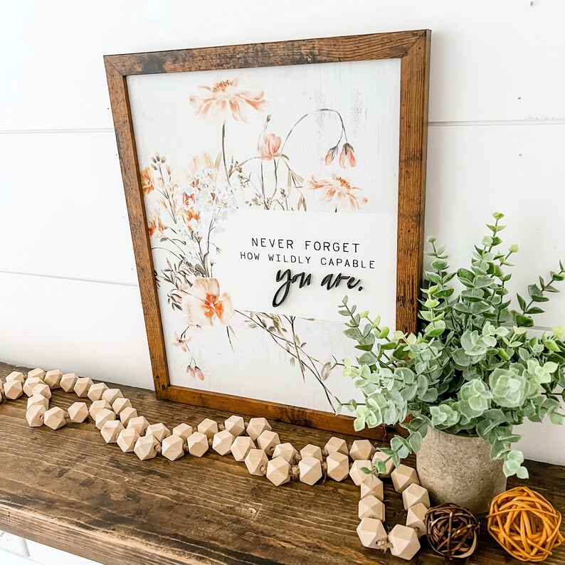 Spring Farmhouse Sign, Wildflowers Wood Sign, Inspirational Quotes ...