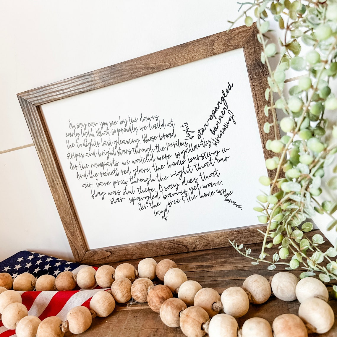 US Star Spangled Banner Wood Sign, 4th of July Wall Art, United States ...