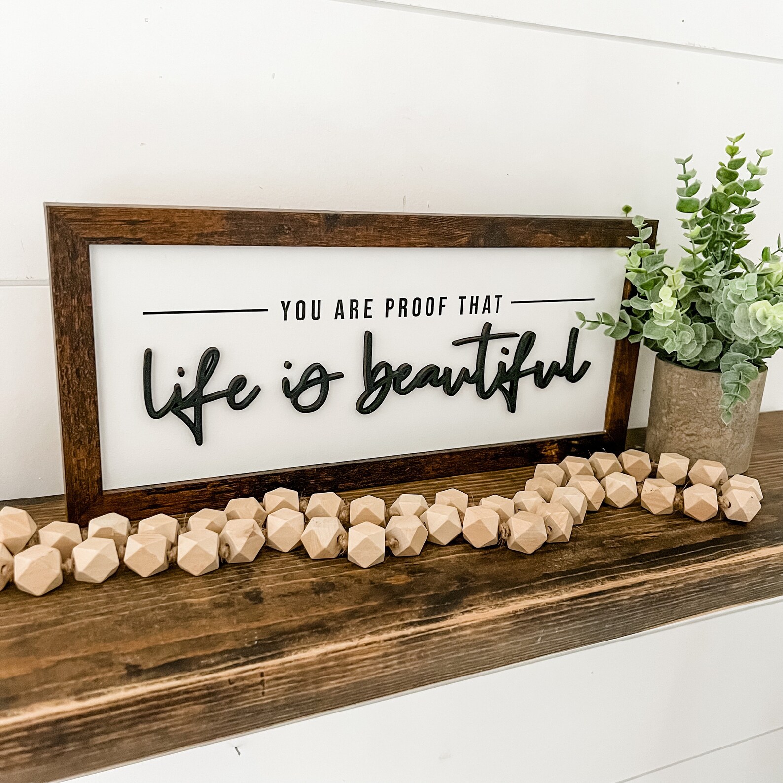Life is Beautiful Wood Sign, Farmhouse Wooden Sign, Inspirational ...