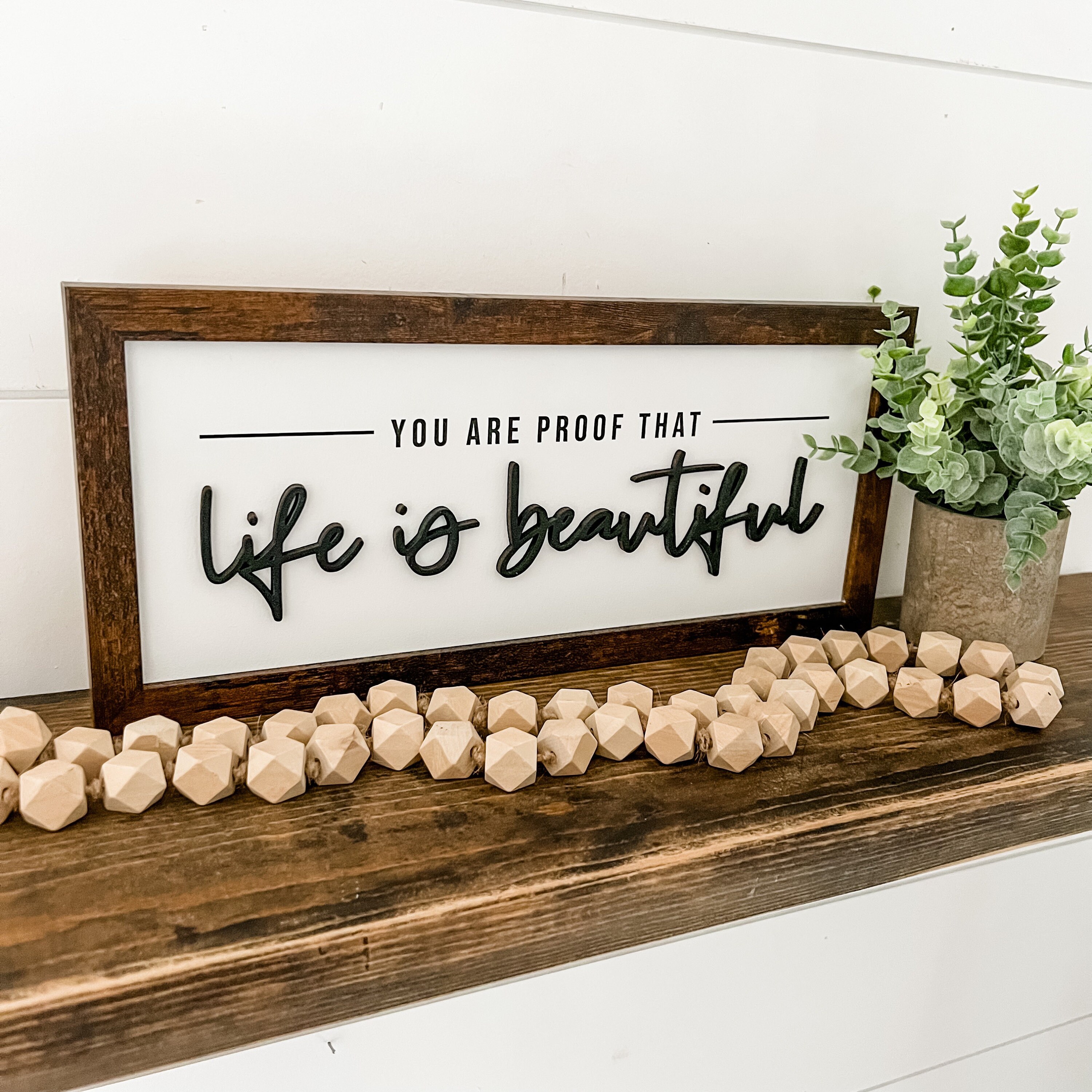 Life is Beautiful Wood Sign Farmhouse Wooden Sign - Etsy