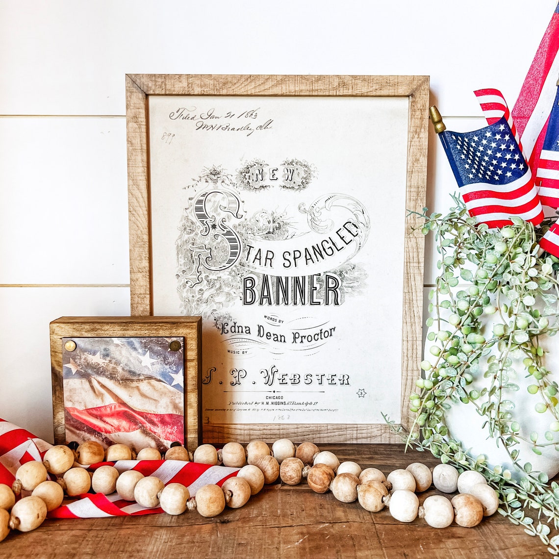 Star Spangled Banner Wood Sign, 4th of July Wall Art, American Flag Art ...