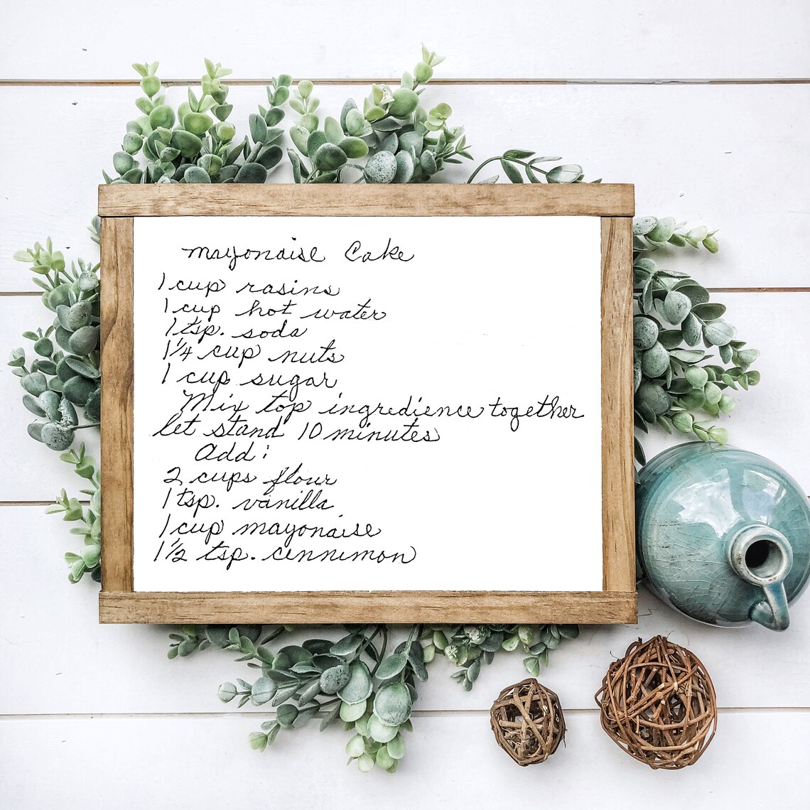 Recipe Card Sign, Custom Recipe Card, Handwritten Recipe, Handwritten ...