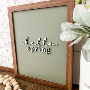 Hello Spring Wood Sign, Farmhouse Spring Sign, Spring Home Decor ...