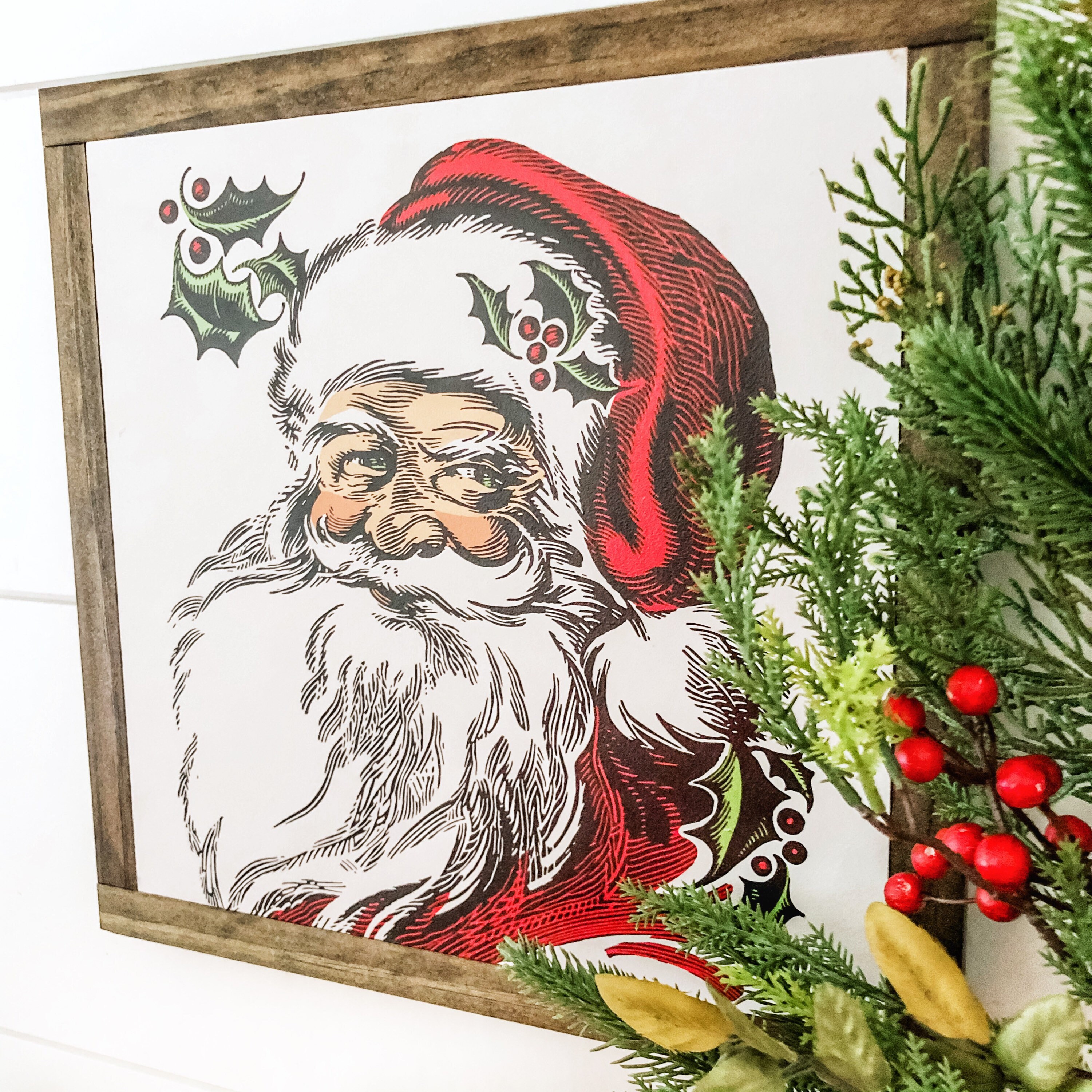 Christmas Sign Christmas Wooden Sign Santa Face Santa Claus - Etsy