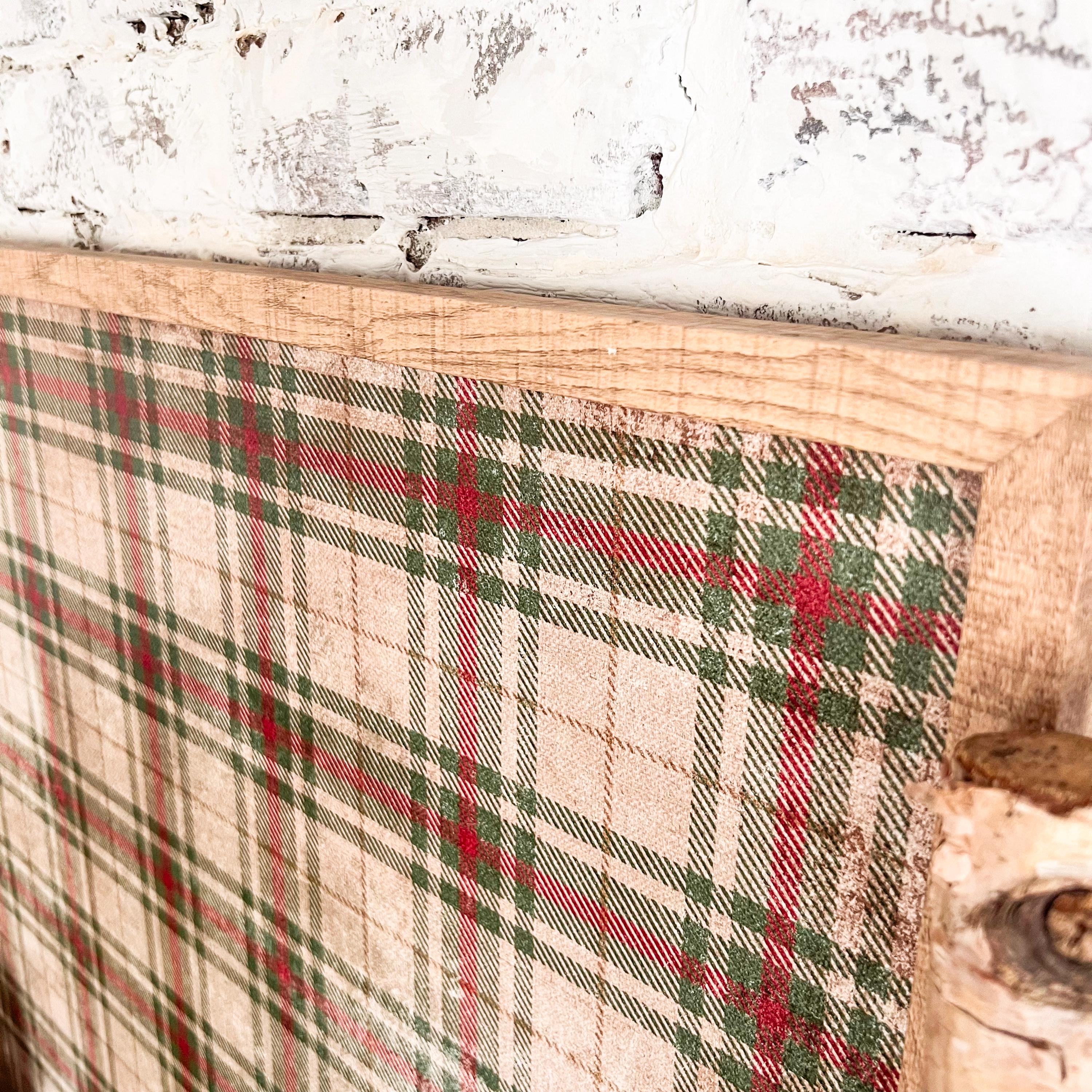 Vintage Plaid Background Layering Sign, Christmas Plaid Wood Sign ...