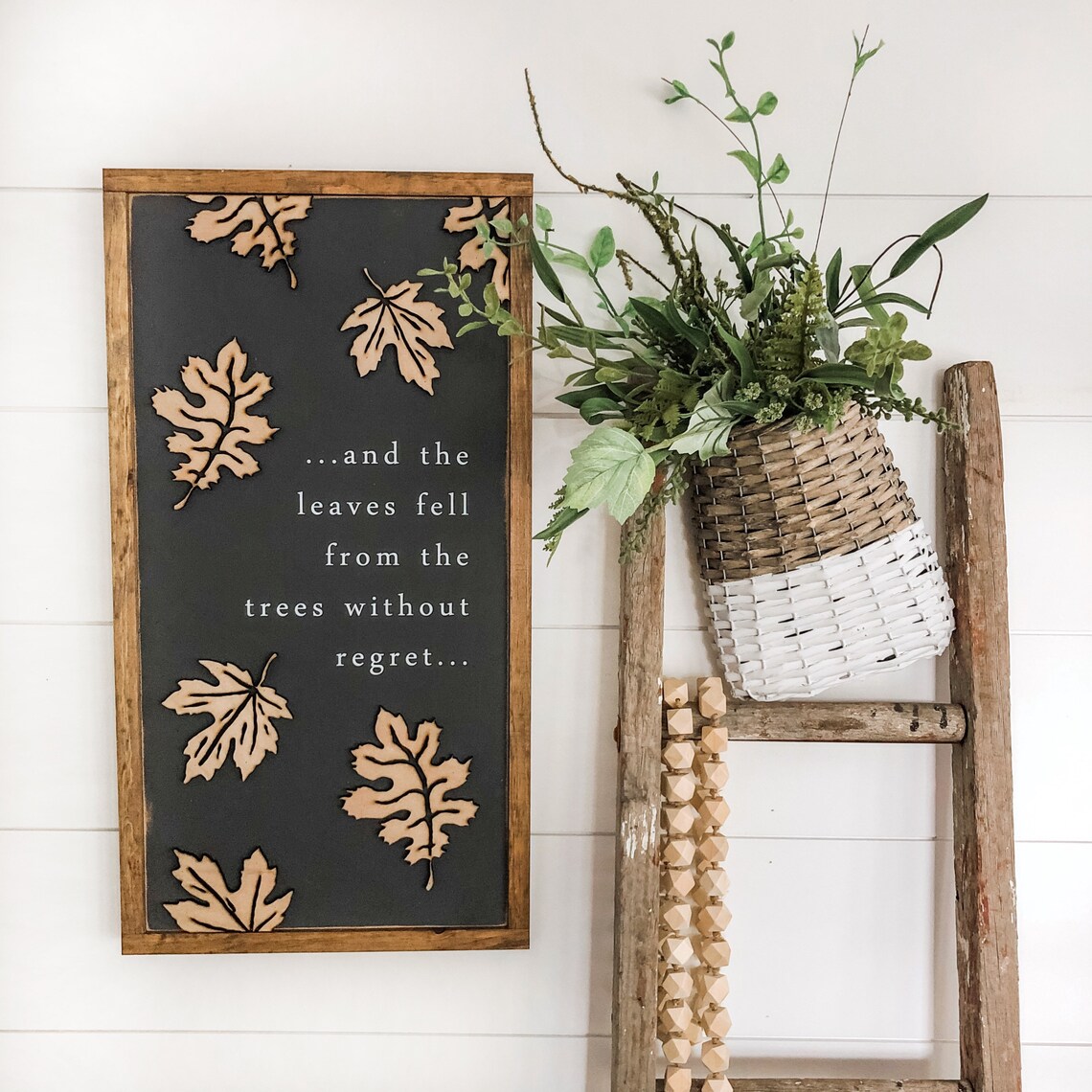Fall Wood Sign Fall Leaves Fall Home Decor Lasercut Wood - Etsy