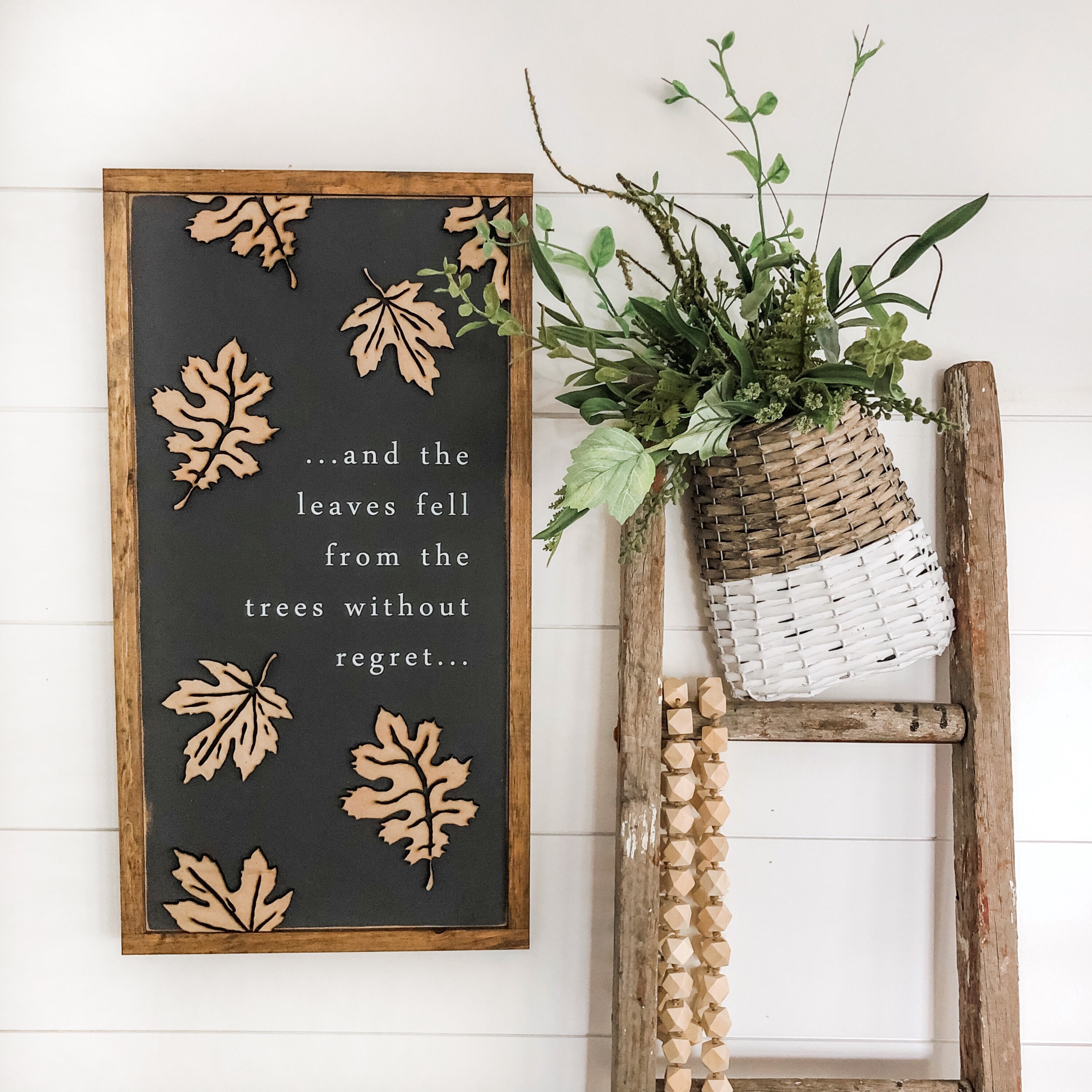 Fall Wood Sign Fall Leaves Fall Home Decor Lasercut Wood - Etsy