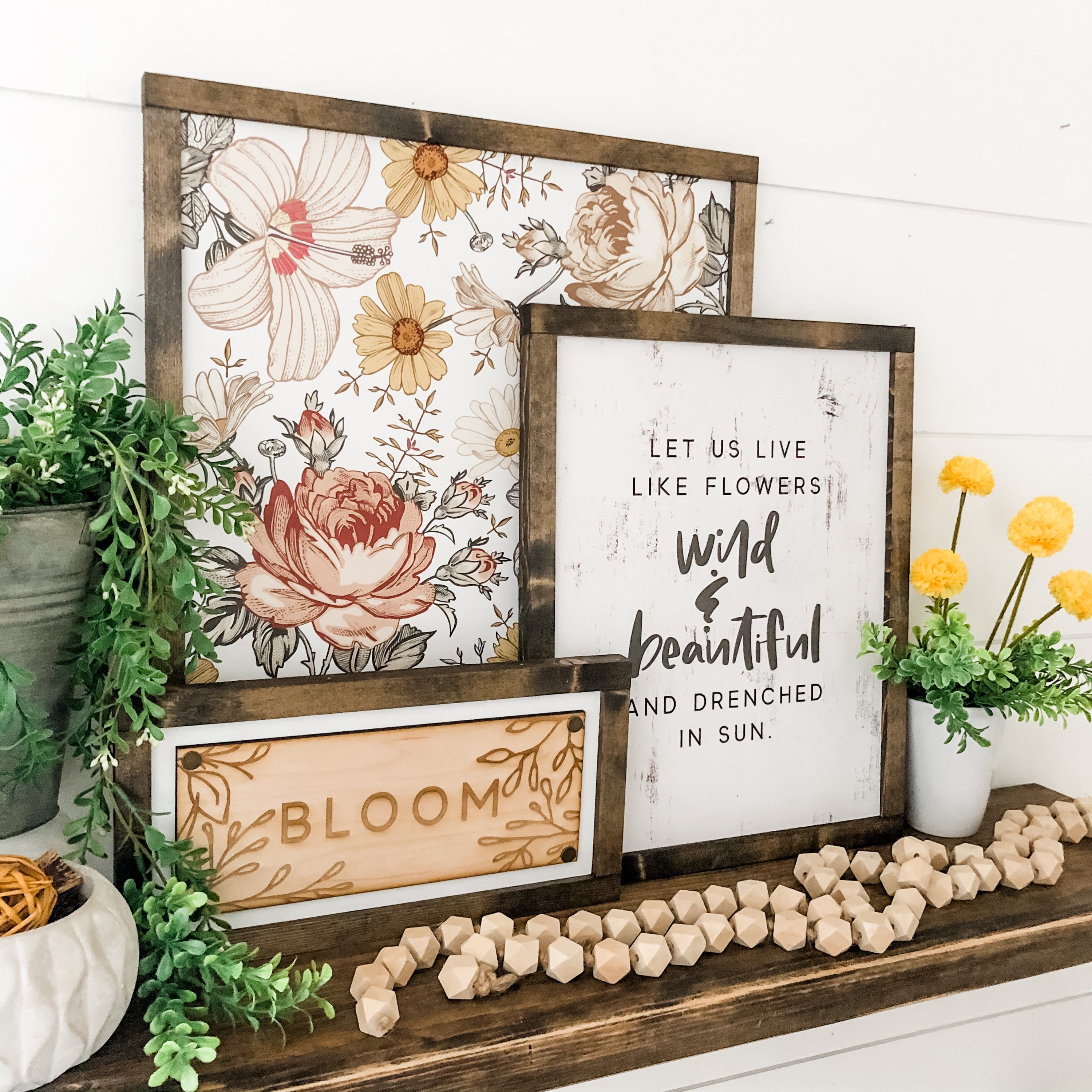 Spring Sign Trio Spring Wood Sign Spring Decor Spring Home - Etsy