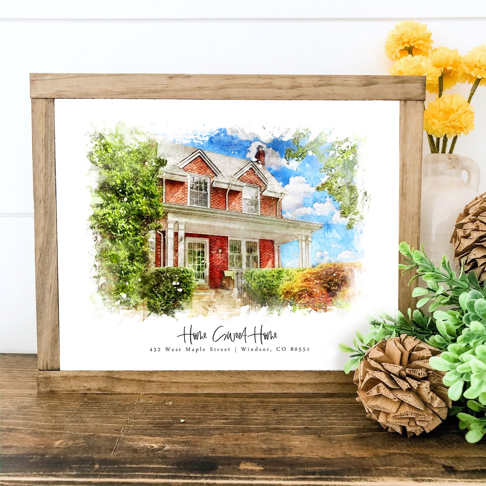 Custom House Portrait Watercolor Home Portrait Watercolor - Etsy
