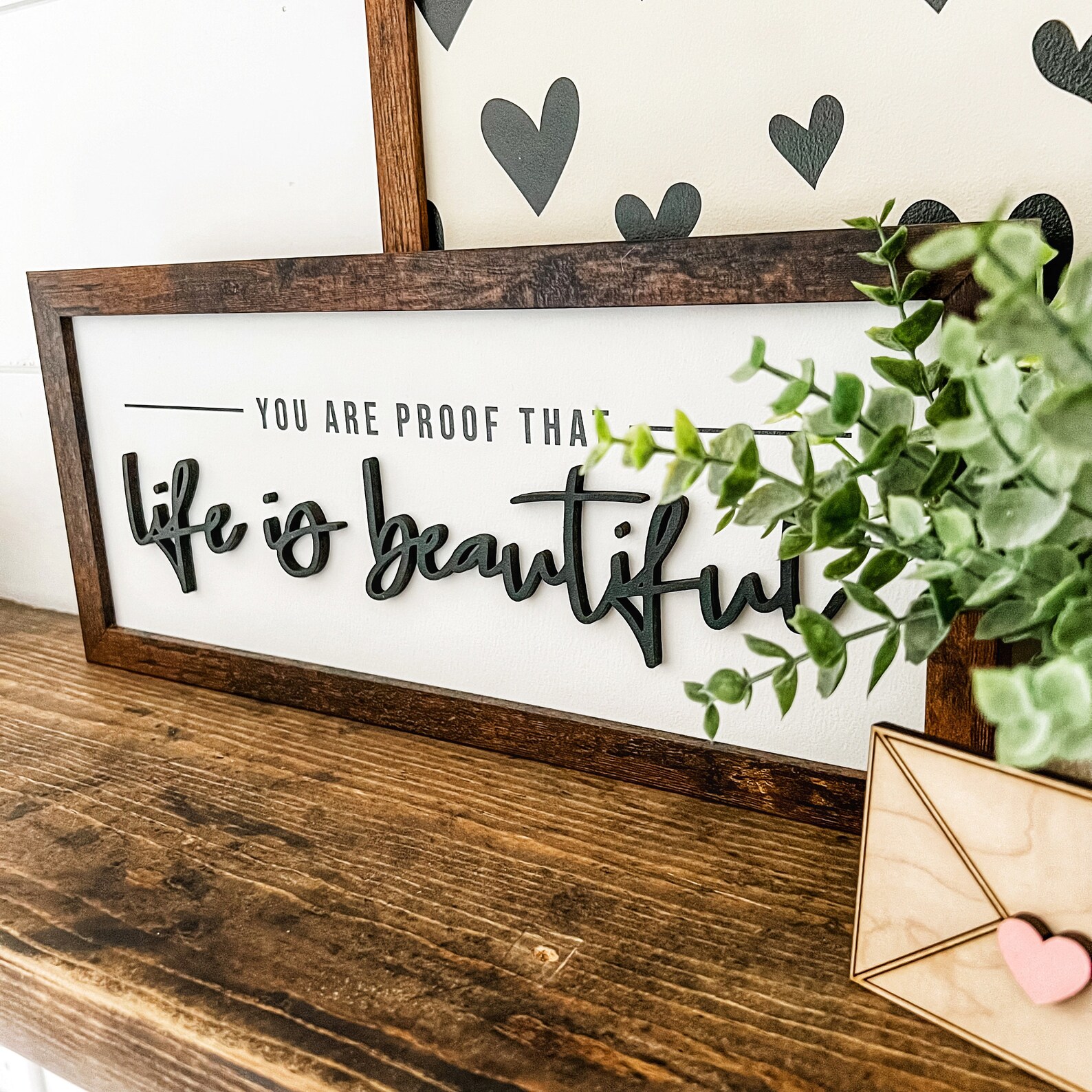 Life is Beautiful Wood Sign, Farmhouse Wooden Sign, Inspirational ...