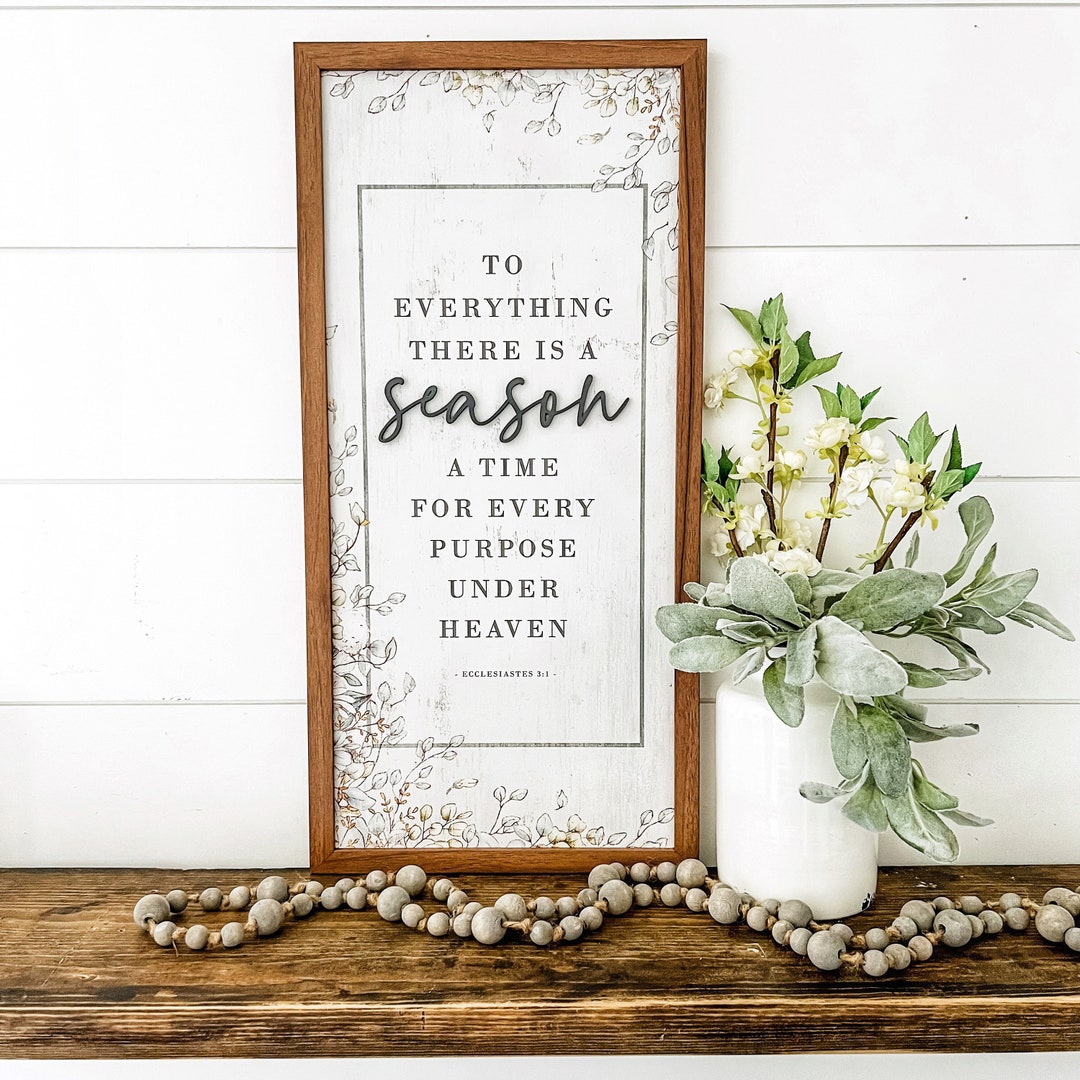 Bible Verse Signs, Ecclesiastes 3:1 Verse, Scripture Signs, Farmhouse ...