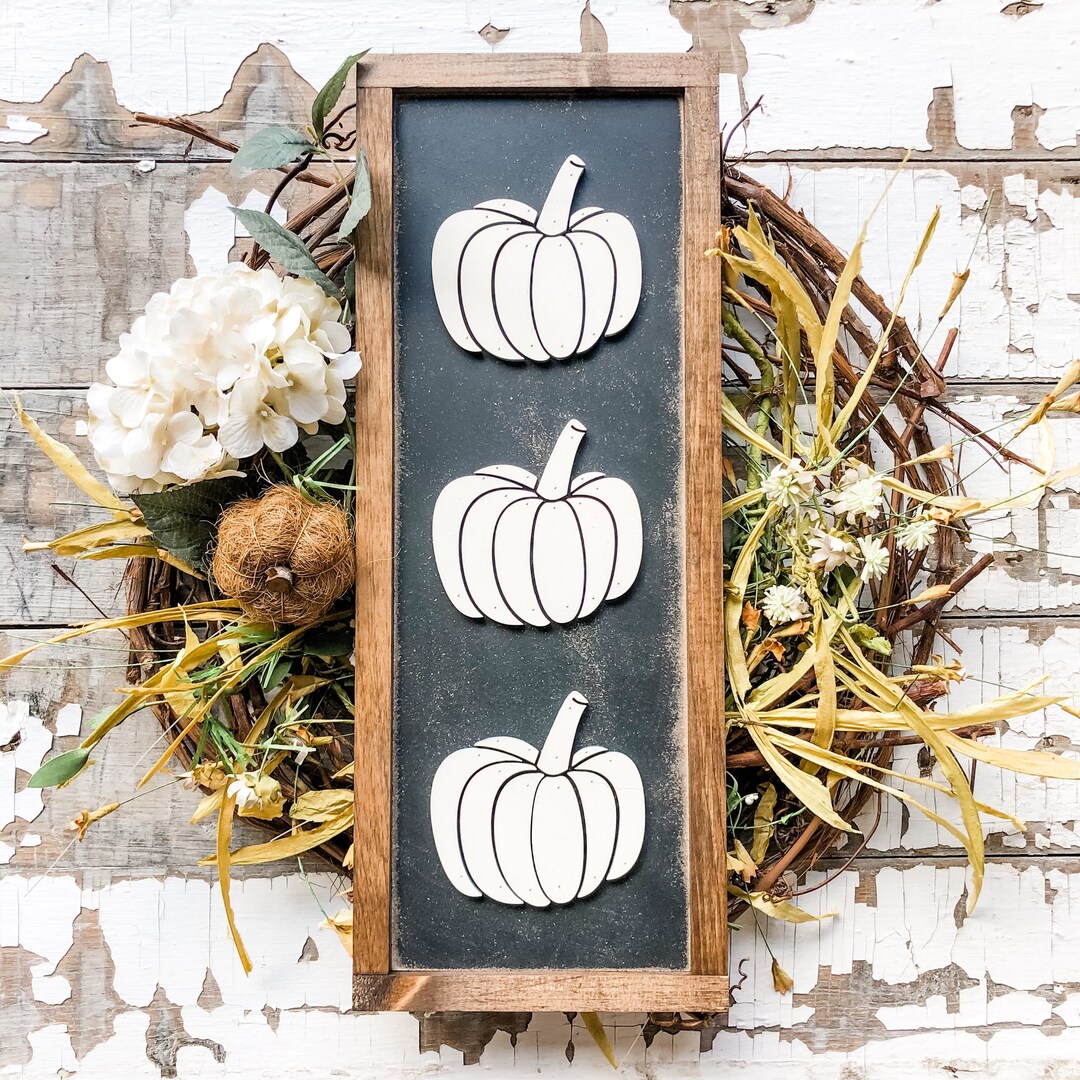 Fall Wood Sign, Fall Pumpkin Sign, Fall Home Decor, Pumpkin Sign, Front ...