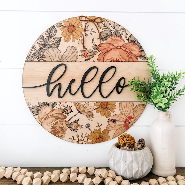 Round Wood Door Signs - Etsy