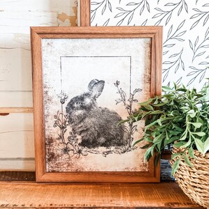 Spring Rabbit Wood Sign, Vintage Spring Sign, Unique Wood Sign, Spring ...