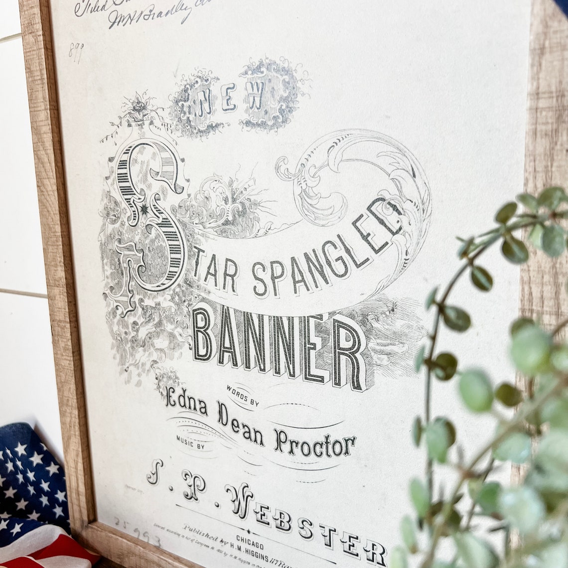 Star Spangled Banner Wood Sign, 4th of July Wall Art, American Flag Art ...