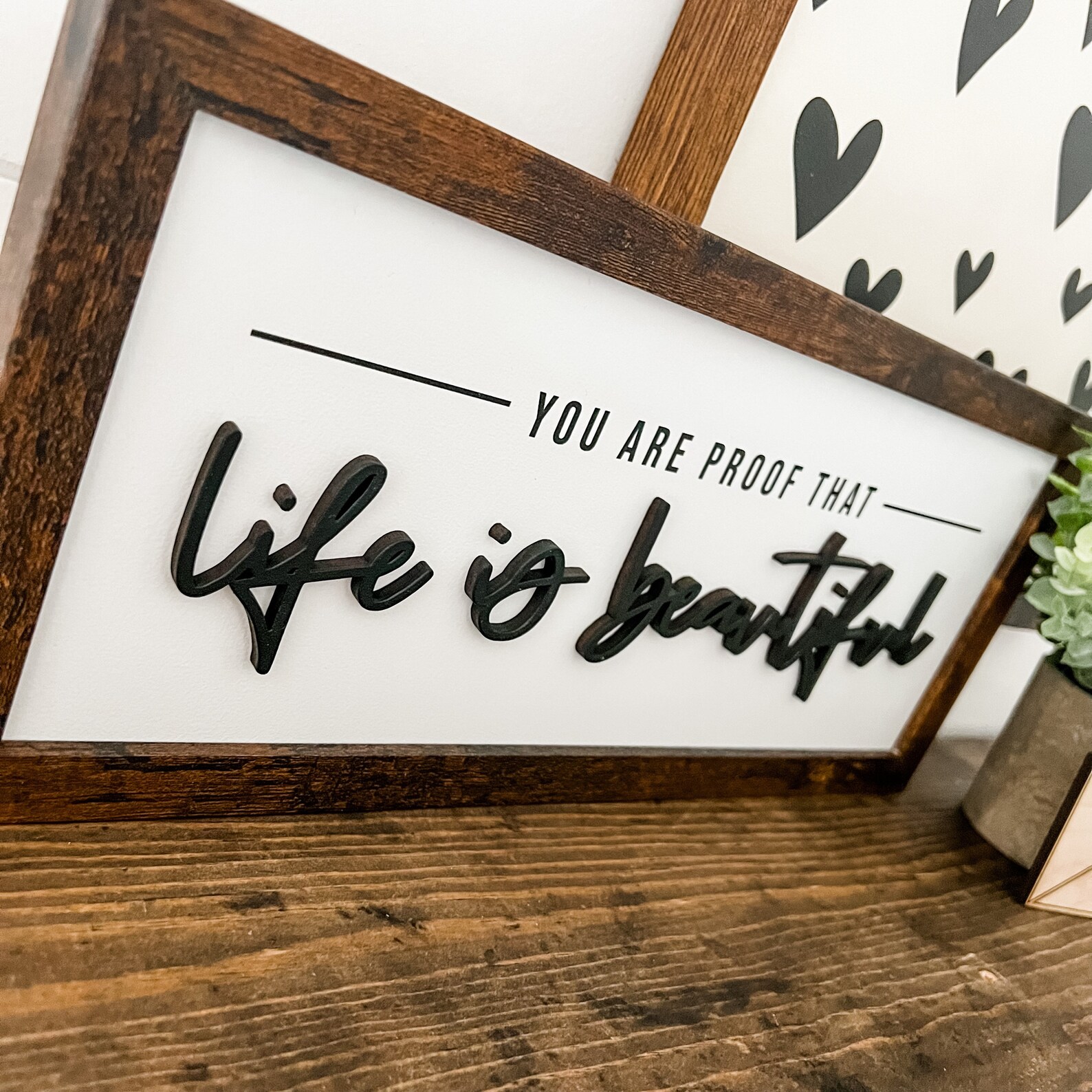 Life is Beautiful Wood Sign, Farmhouse Wooden Sign, Inspirational ...