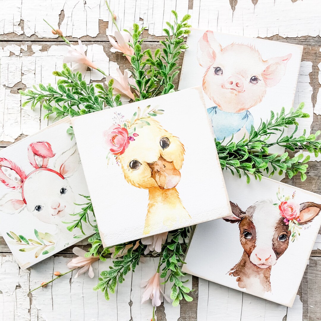 Spring Mini Signs, Tiered Tray Sign, Spring Animals, Spring Home Decor ...