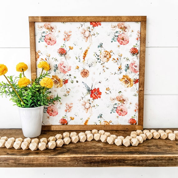 Spring Wood Sign Farmhouse Spring Sign Floral Background | Etsy