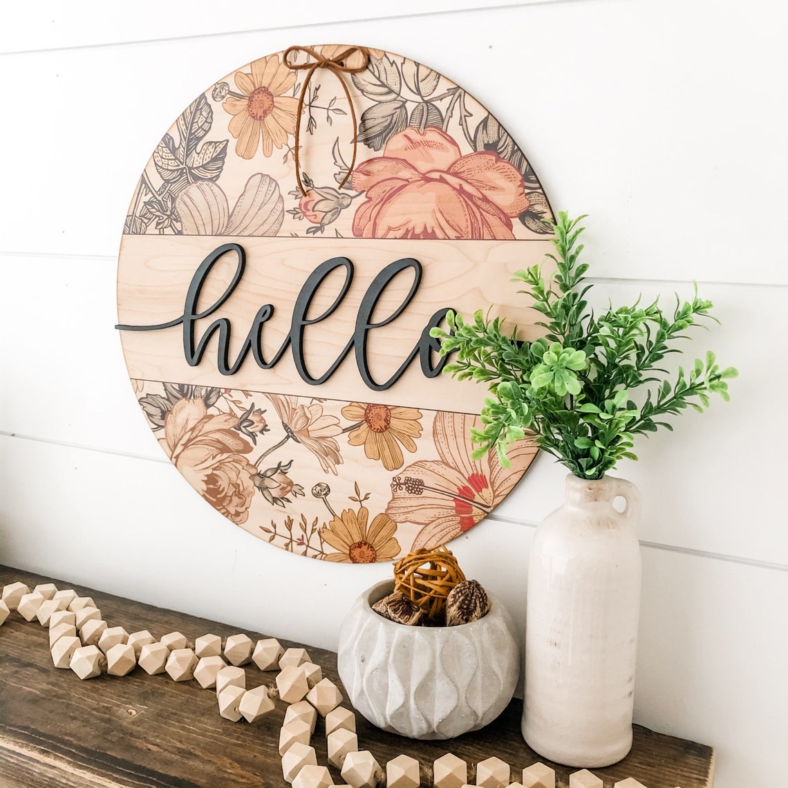 Spring Round Sign Personalized Wood Sign Round Wood Sign - Etsy