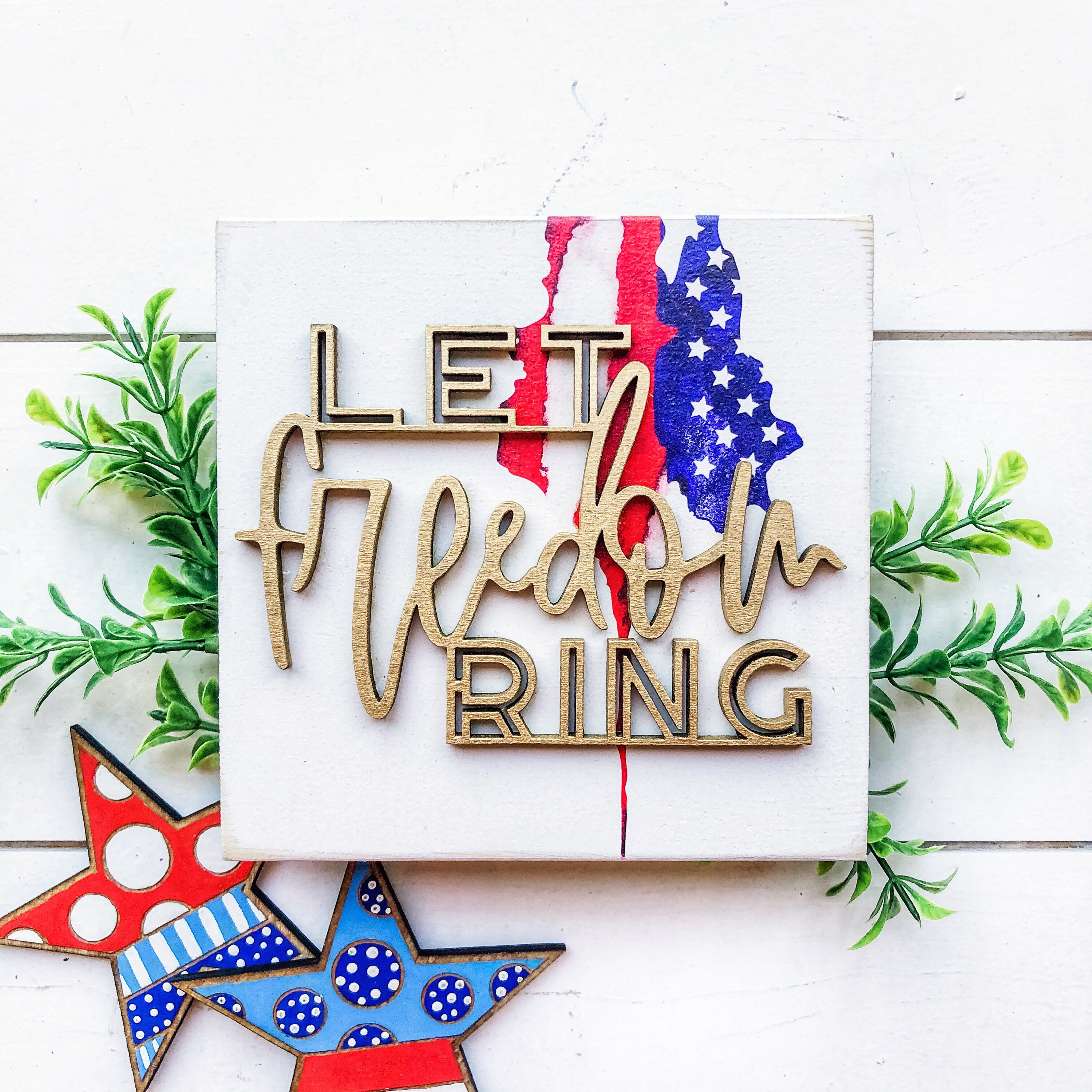 4th of July Mini Signs, Tiered Tray Sign, 4th of July Signs, Party Gift ...